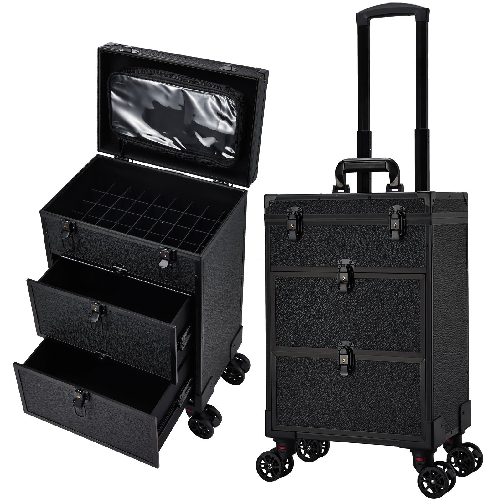 Cosmetology Case on Wheels 2 Large Drawer Nail Case M95D – Joligrace