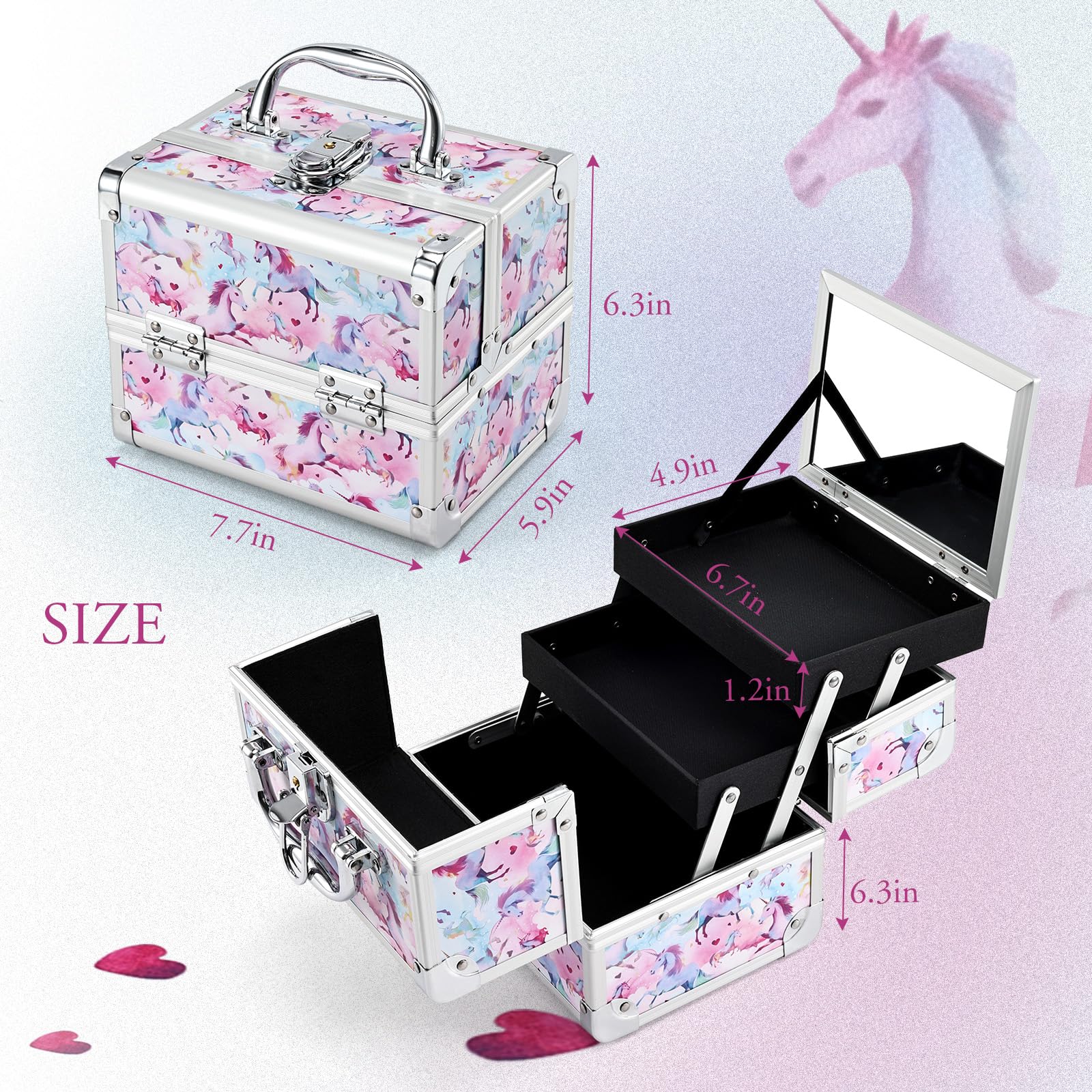 Joligrace Girls Cosmetic Train Case M83E - Joligrace