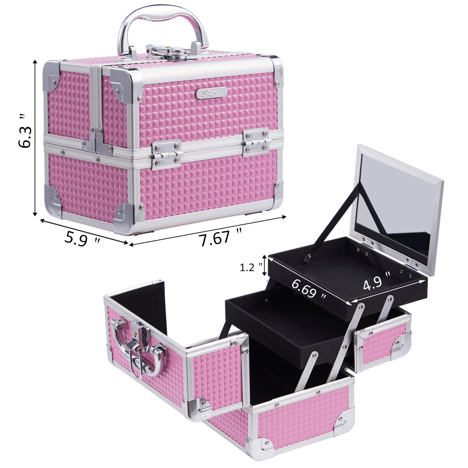 Joligrace Pink Makeup Case M83R - Joligrace