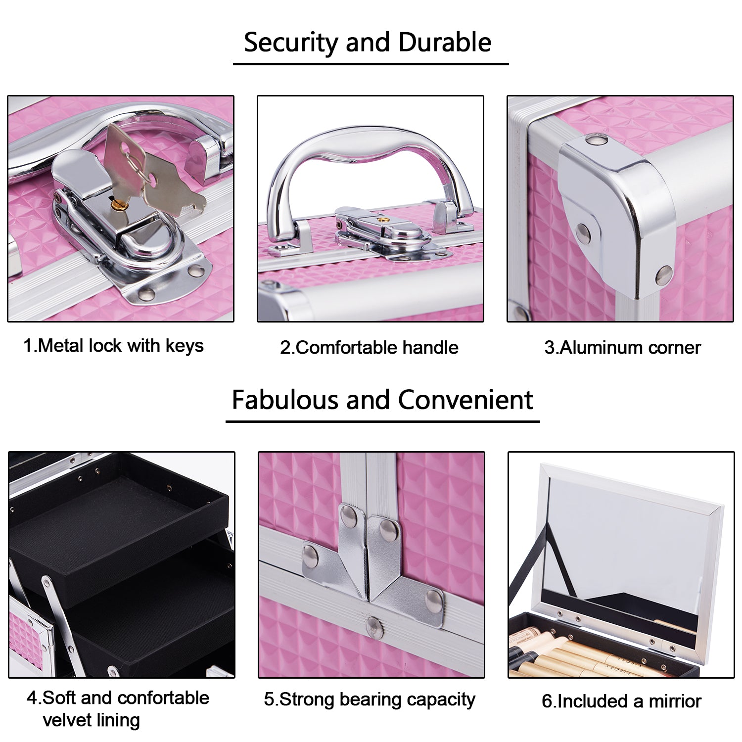 Joligrace Pink Makeup Case M83R - Joligrace