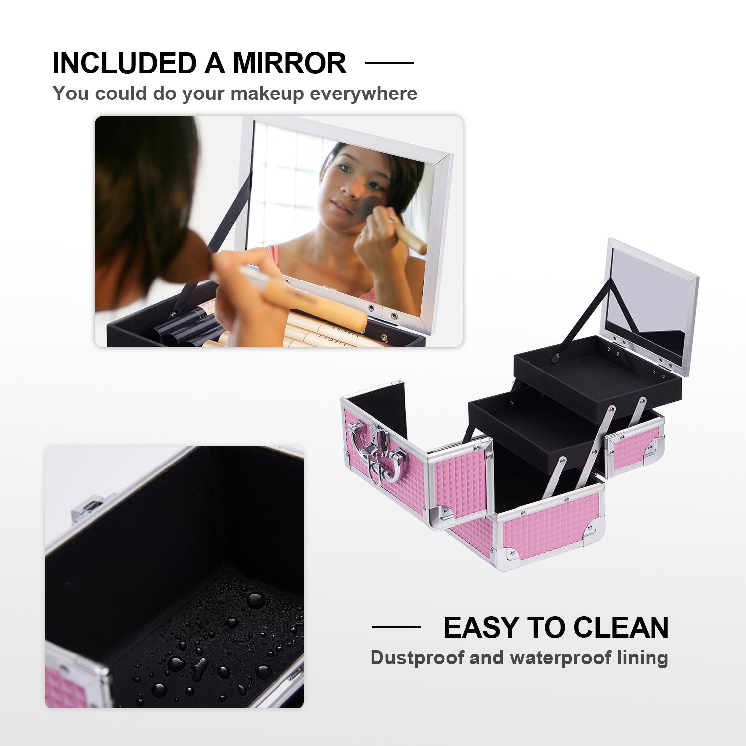 Joligrace Pink Makeup Case M83R - Joligrace