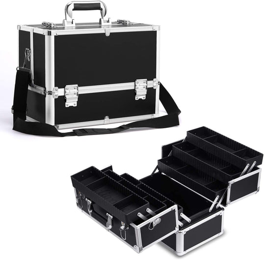 Black Makeup Case with shoulder strap 42D – Joligrace